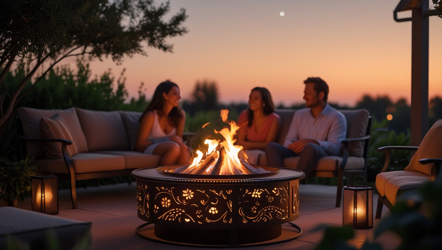 Best Fire Pits with Built-In Lighting for Night Use - Best Fire Pits ...